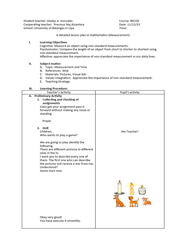 Detailed-Lesson-Plan-Measurement.. | PDF | Lesson Plan | Learning