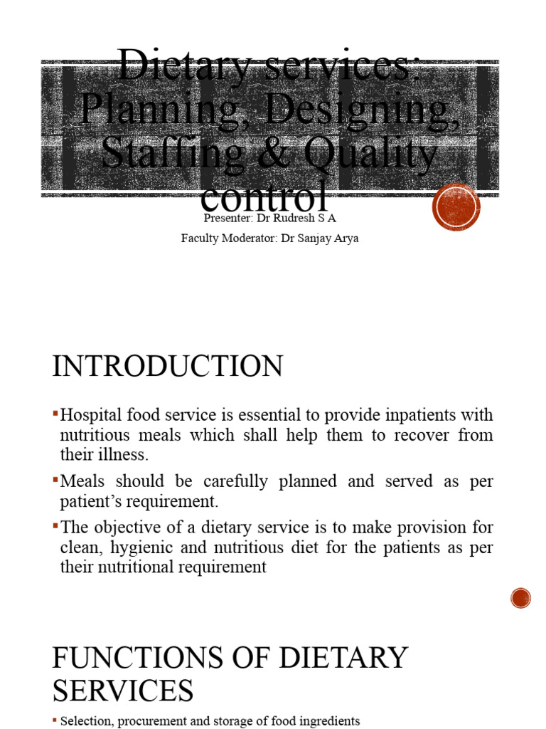 Dietary Services Planning in Hospitals | PDF | Dietitian | Kitchen