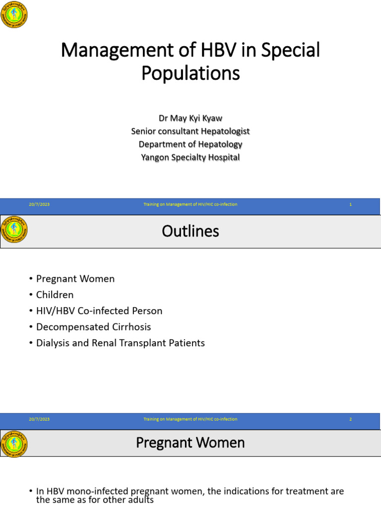 HBV Special Population | PDF | Hepatitis B | Hepatitis C