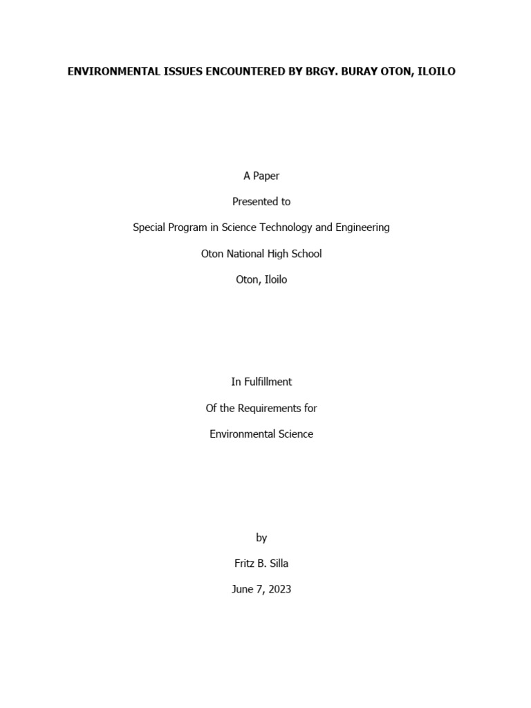 Envi-Sci-sample-paper | PDF | Environmental Science | Natural Environment