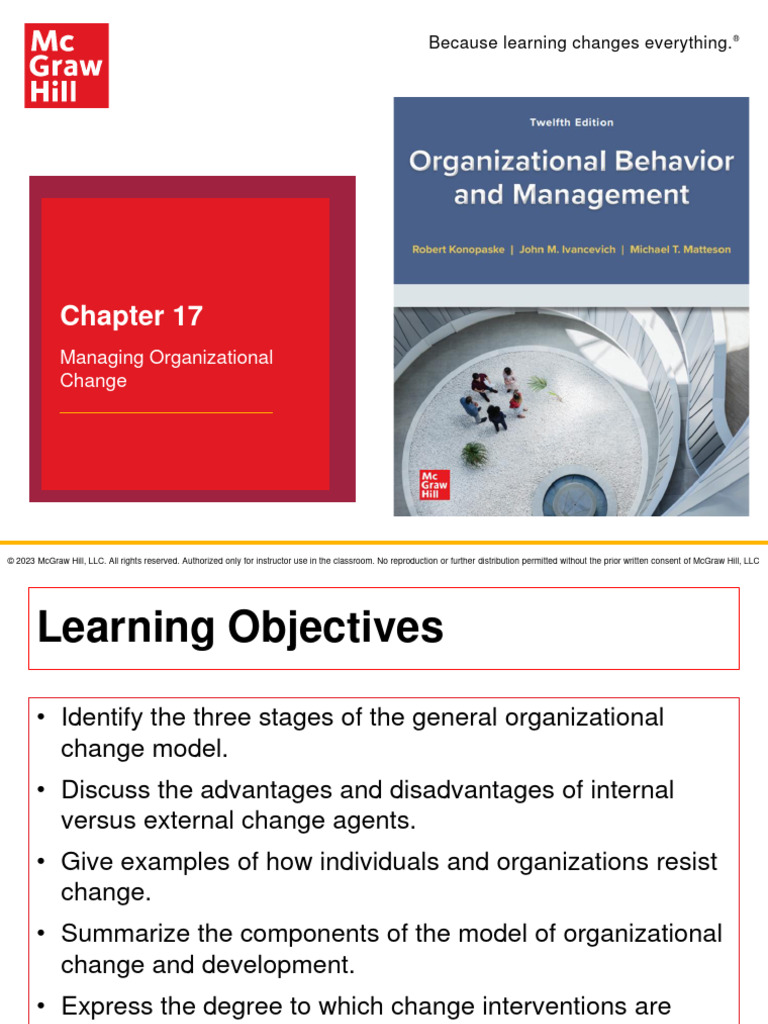 Chapter 17 - Managing Organizational Change | PDF | Fear | Learning