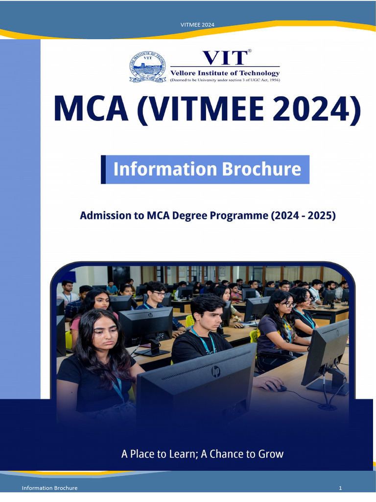 MCA VITMEE Information Brochure 2024 | PDF | Finance & Money Management