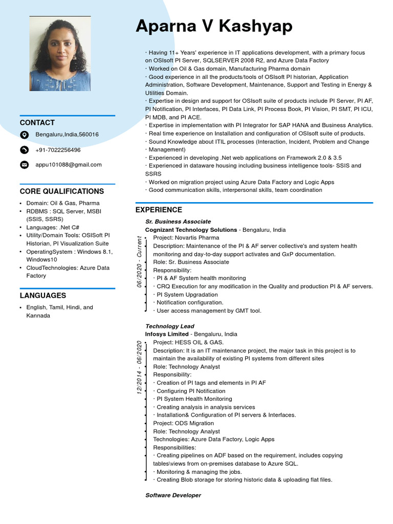 AparnaV Kashyap CV | PDF | Computing | Information Technology