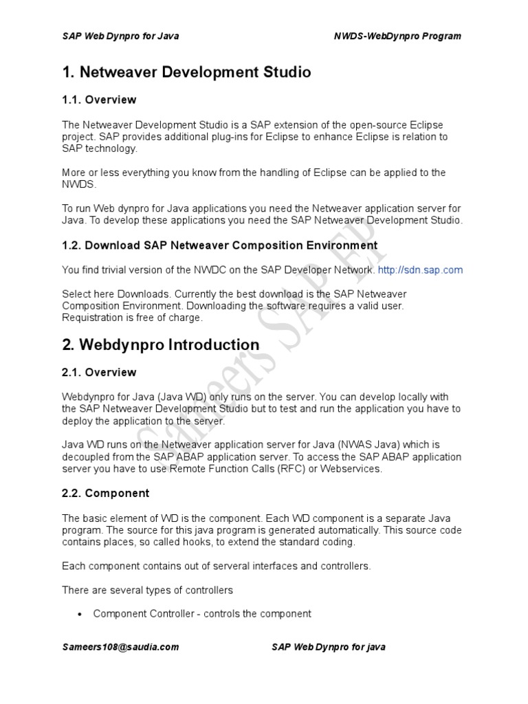 NWDS WebDynpro | PDF | Eclipse (Software) | Java (Programming Language)