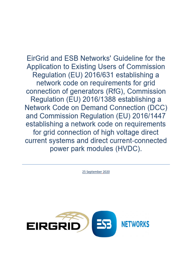EirGrid & ESB Guidelines for Connection Codes | PDF | High Voltage ...
