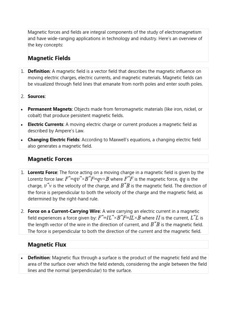 Magnetic Forces and Fields | PDF
