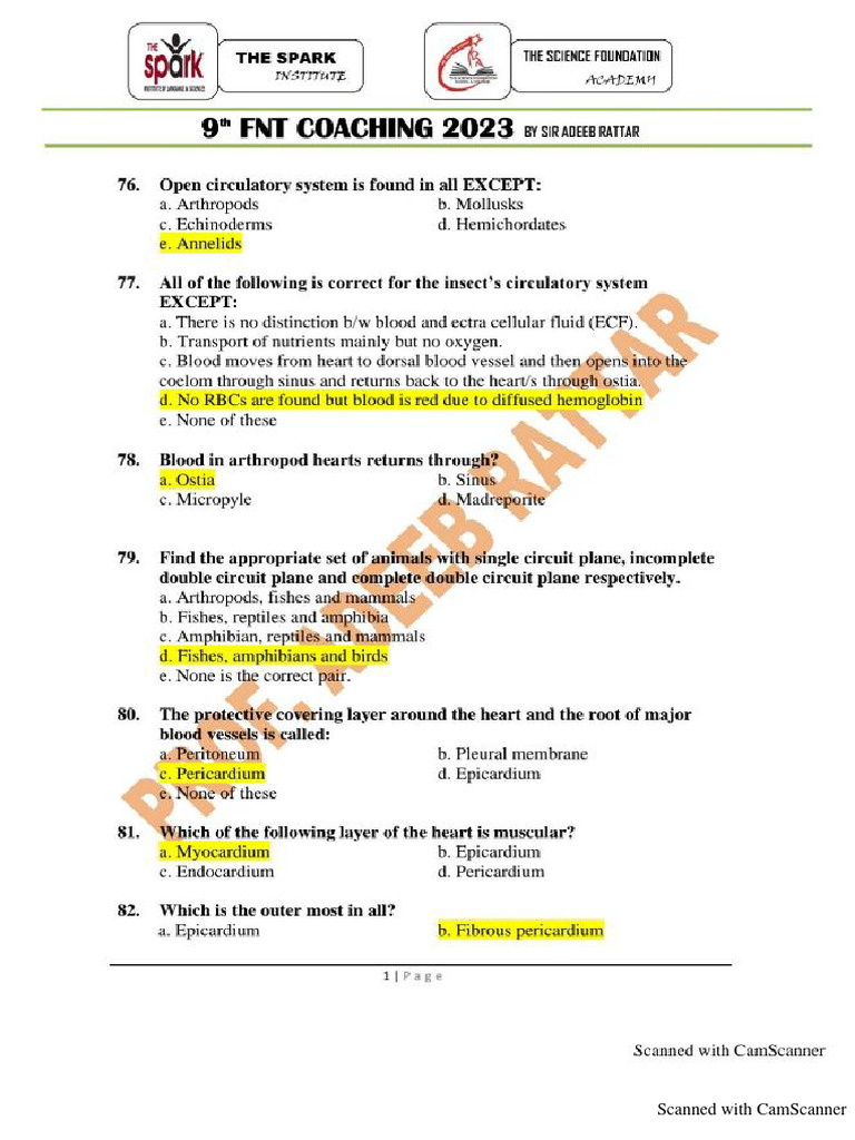 Sir Adeeb Rattar 11th Coaching Tests 22 23 | PDF