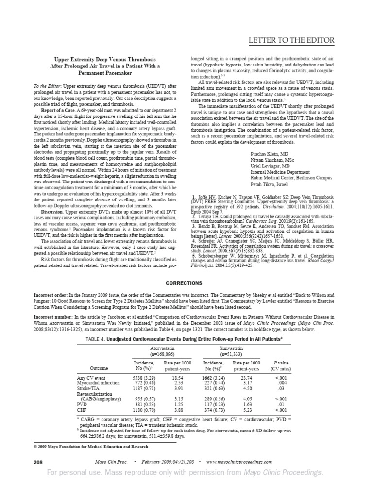 Upper Extremity Deep Venous Thrombosis After Prolo | PDF | Thrombosis ...