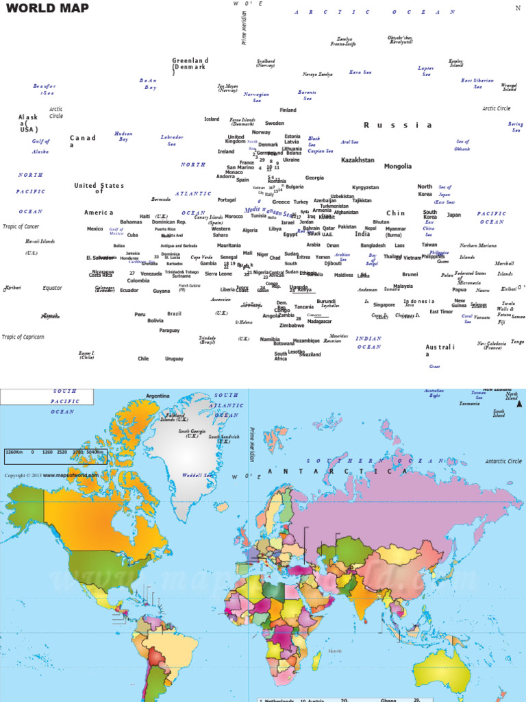 Comprehensive World Map Overview | PDF | Island | Caribbean