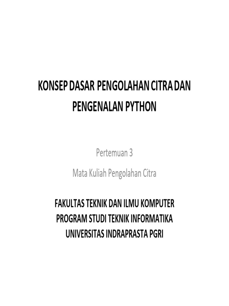 Pengolahan Citra dengan Python | PDF