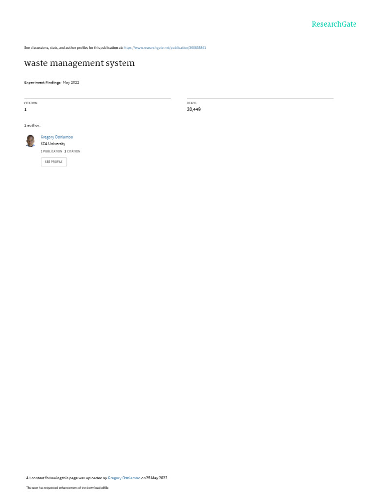 Waste Management System: Experiment Findings | PDF | Databases ...