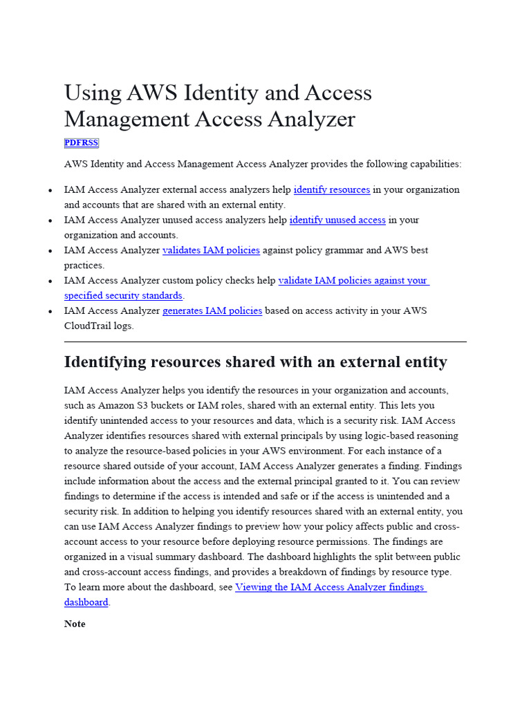 AWS IAM Access Analyzer Guide | PDF | Amazon Web Services | Information Technology