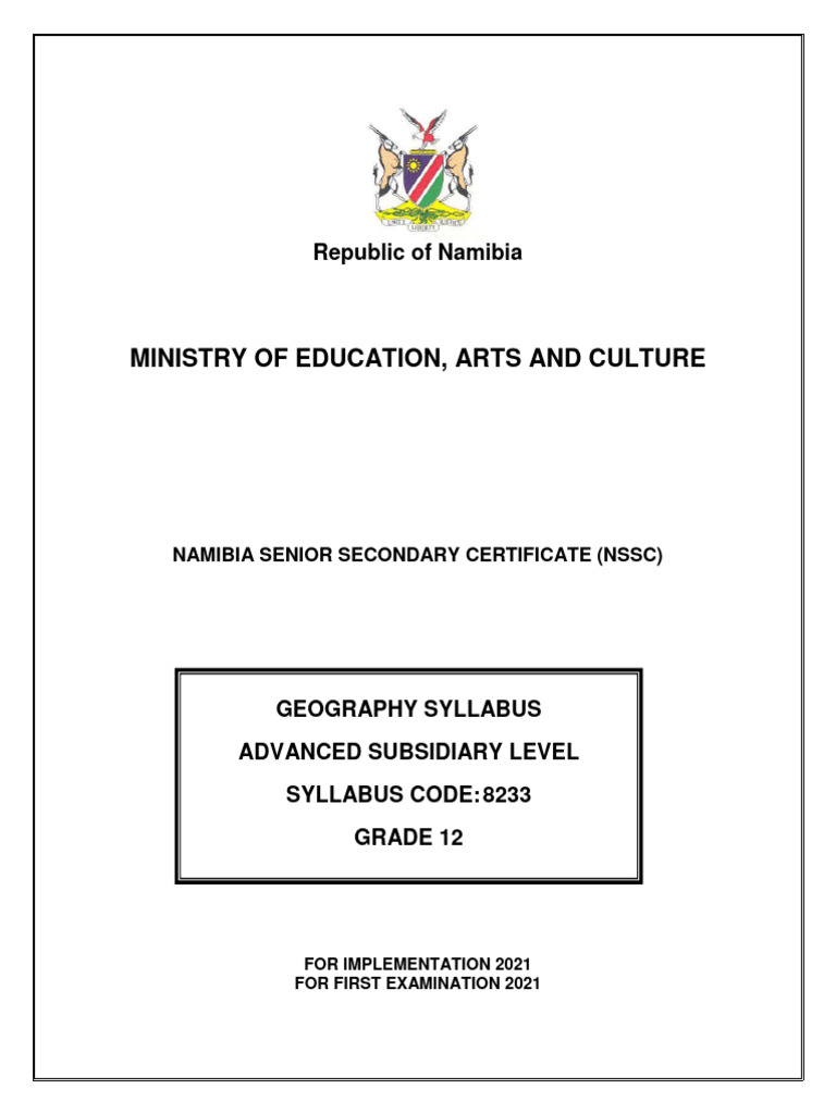 NSSCAS Geography Syllabus Approved May 2020 | PDF | River | Atmosphere ...