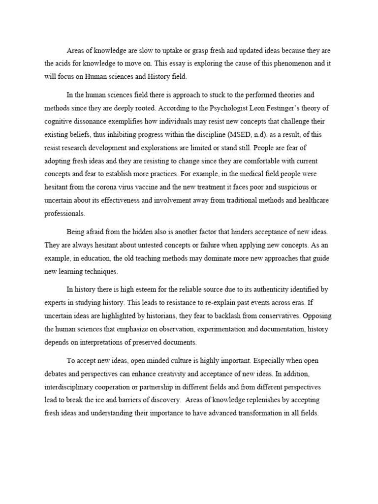 Areas of Knowledge | PDF | Knowledge | Idea