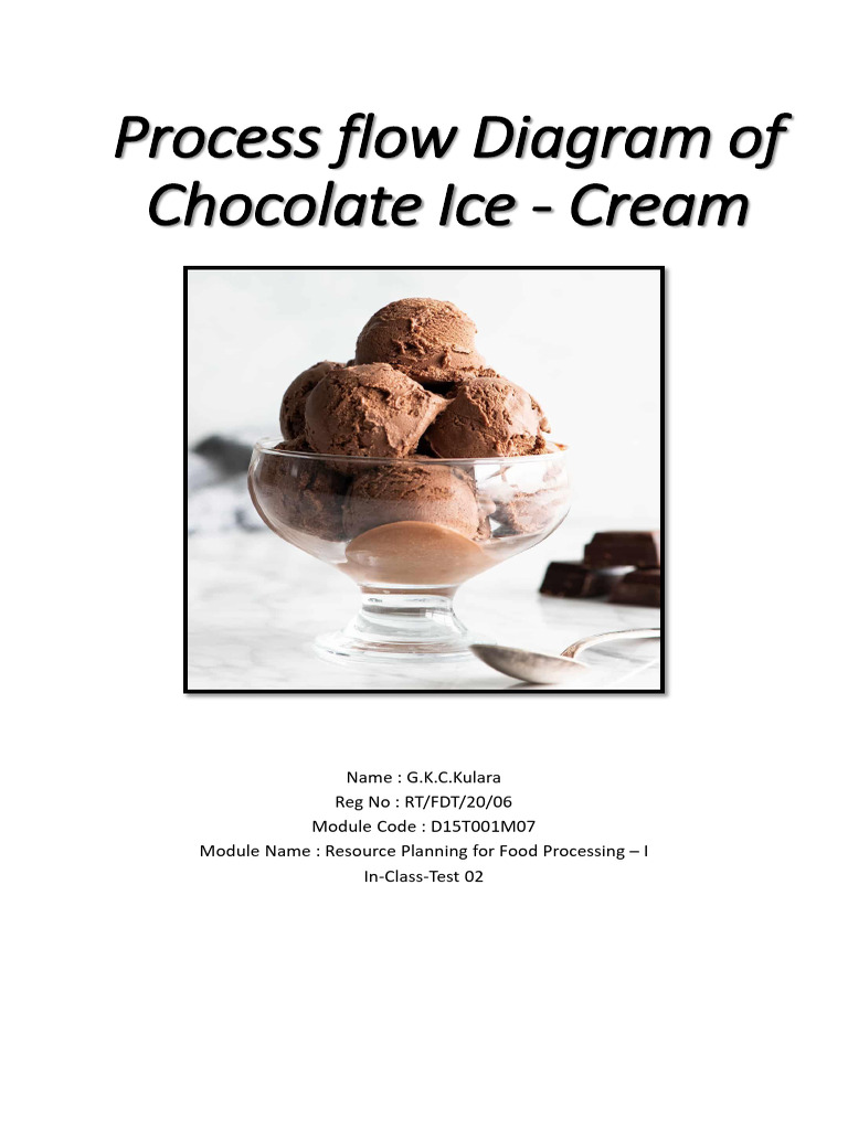 Chocolate Ice Cream Production Flow Chart | PDF