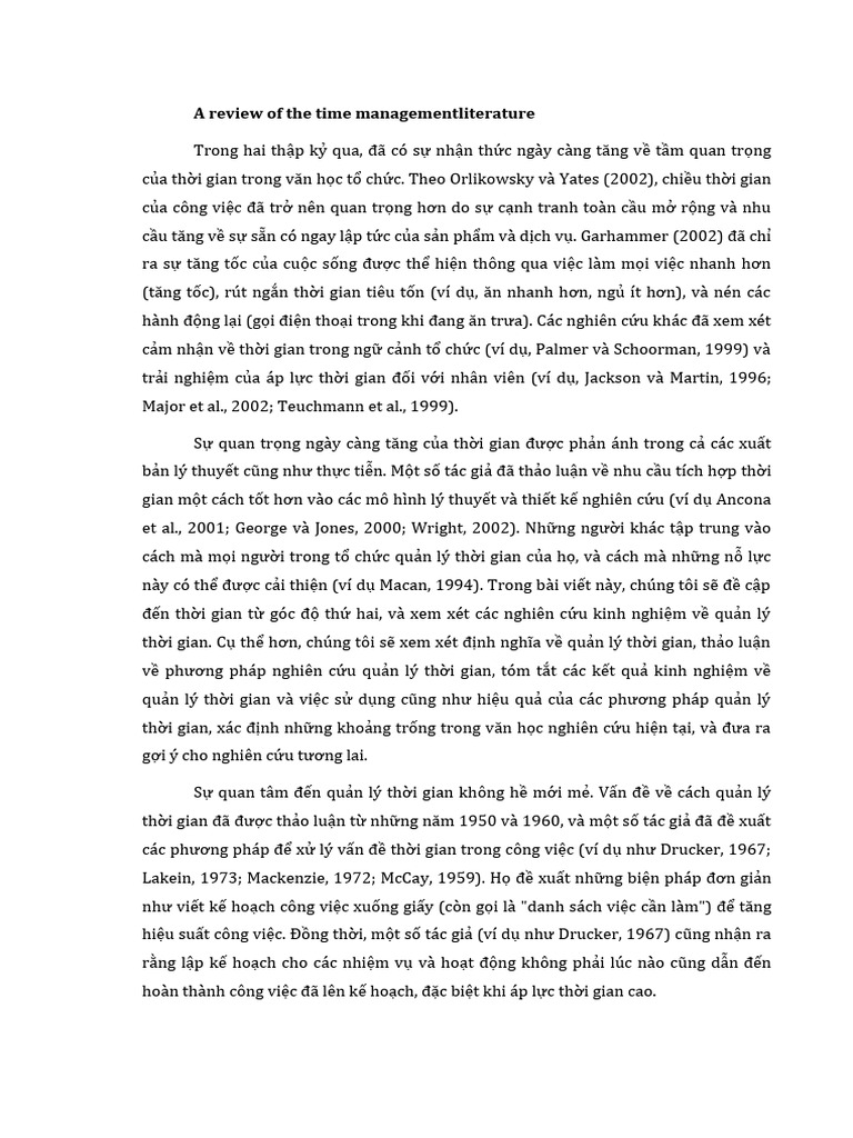 A Review of The Time Managementliterature | PDF