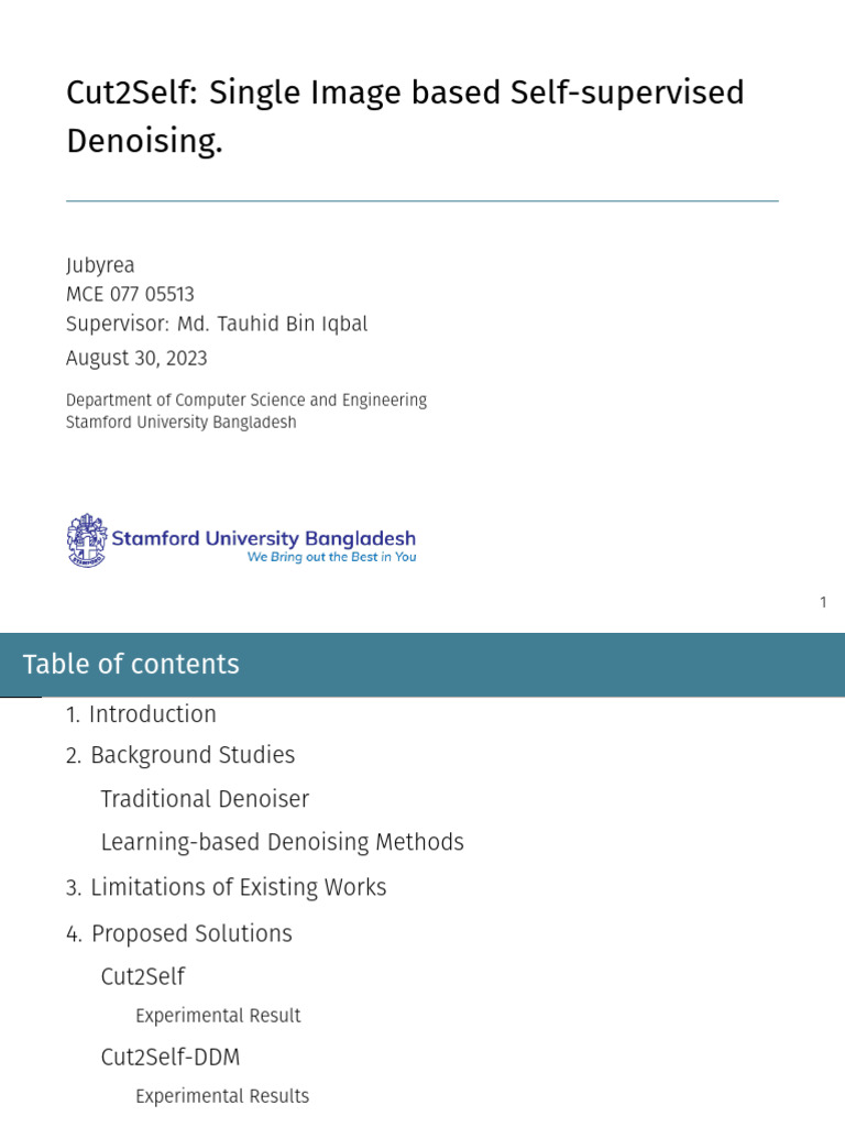 Cut2Self: Self-Supervised Image Denoising | PDF | Area | Computational Neuroscience