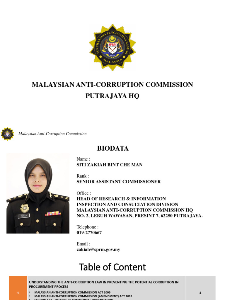 1 - Presentation From MACC | PDF | Bribery | Corruption