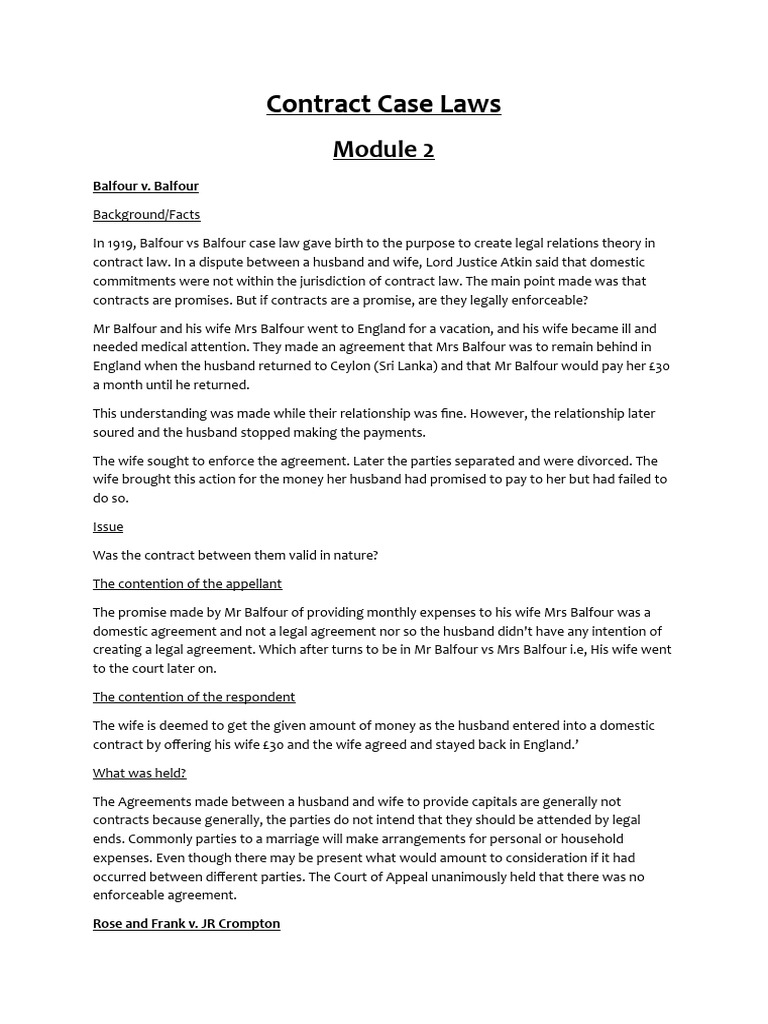 Contract Case Laws Sem 1 | PDF | Lawsuit | Estoppel