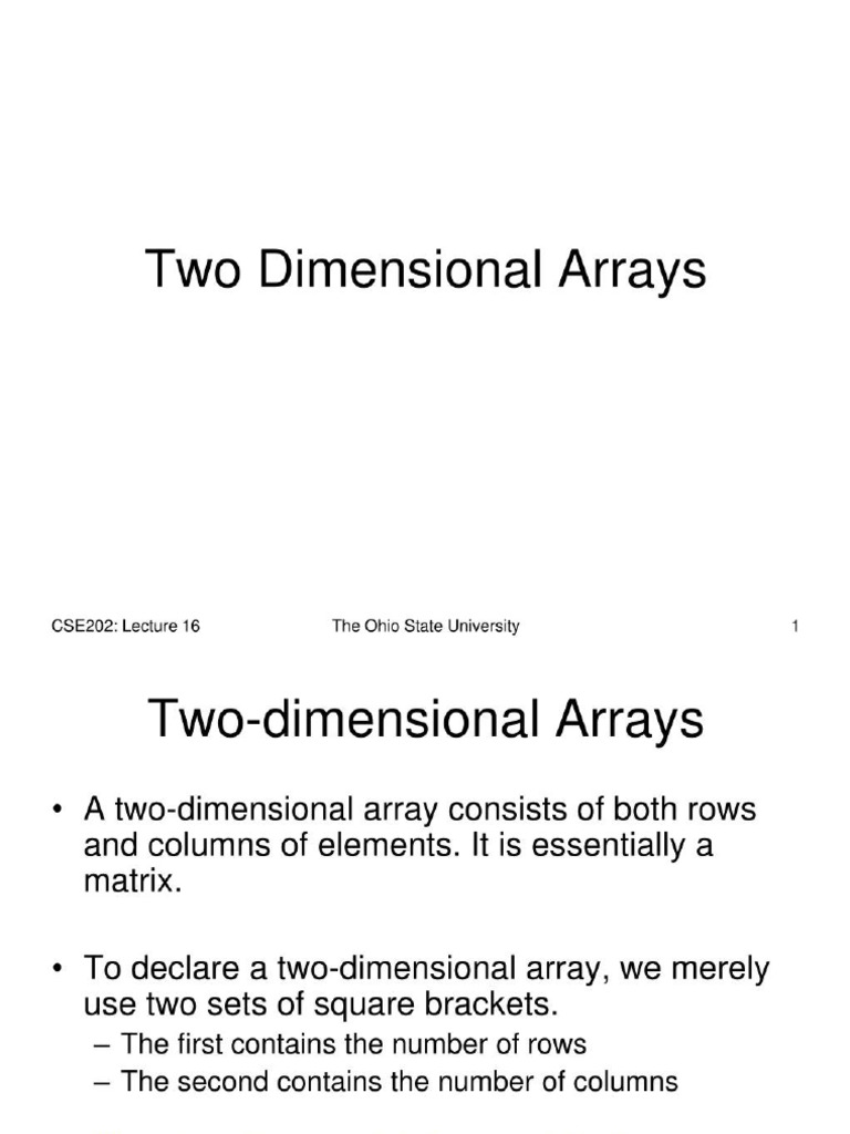 2d Array | PDF