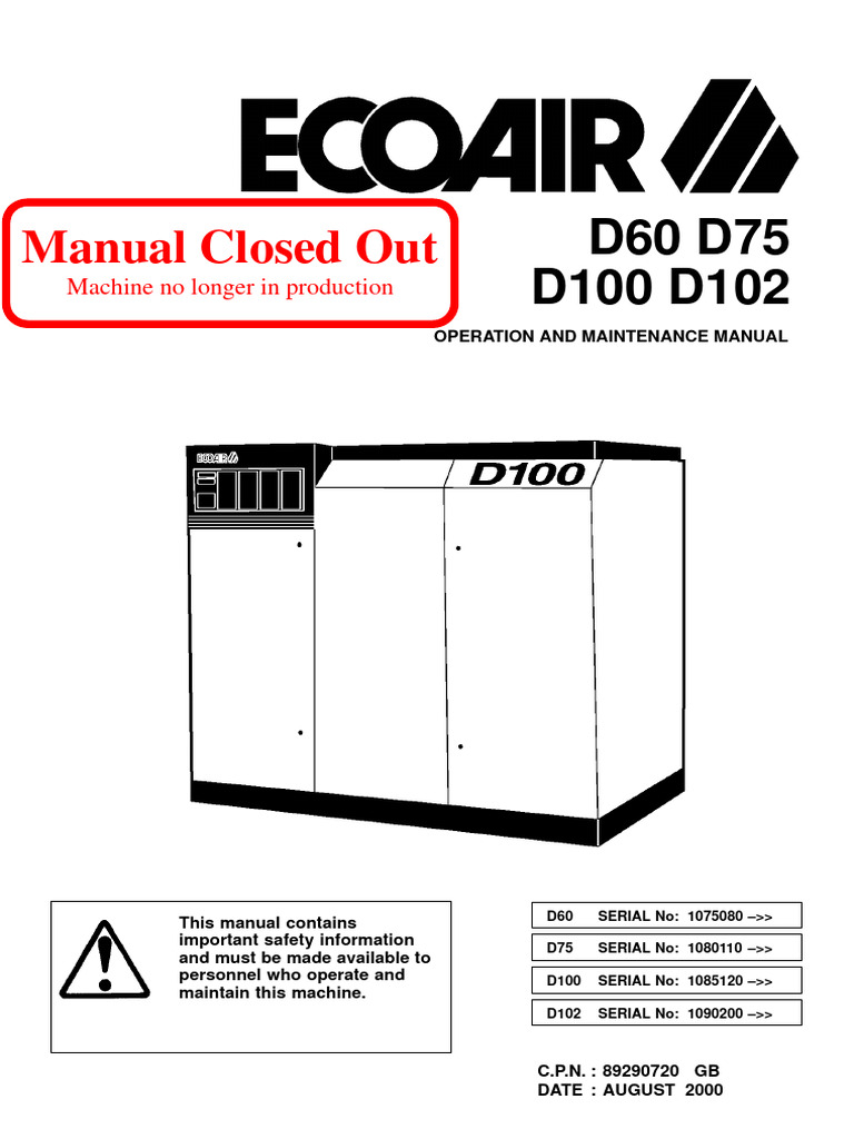 Ecoair D102 | PDF | Valve | Lubricant