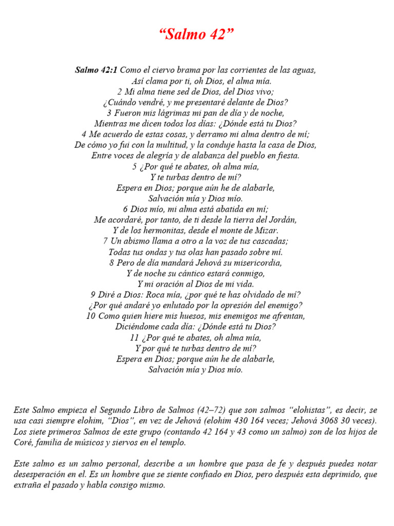 Salmo 42 | PDF | Salmos | Dios