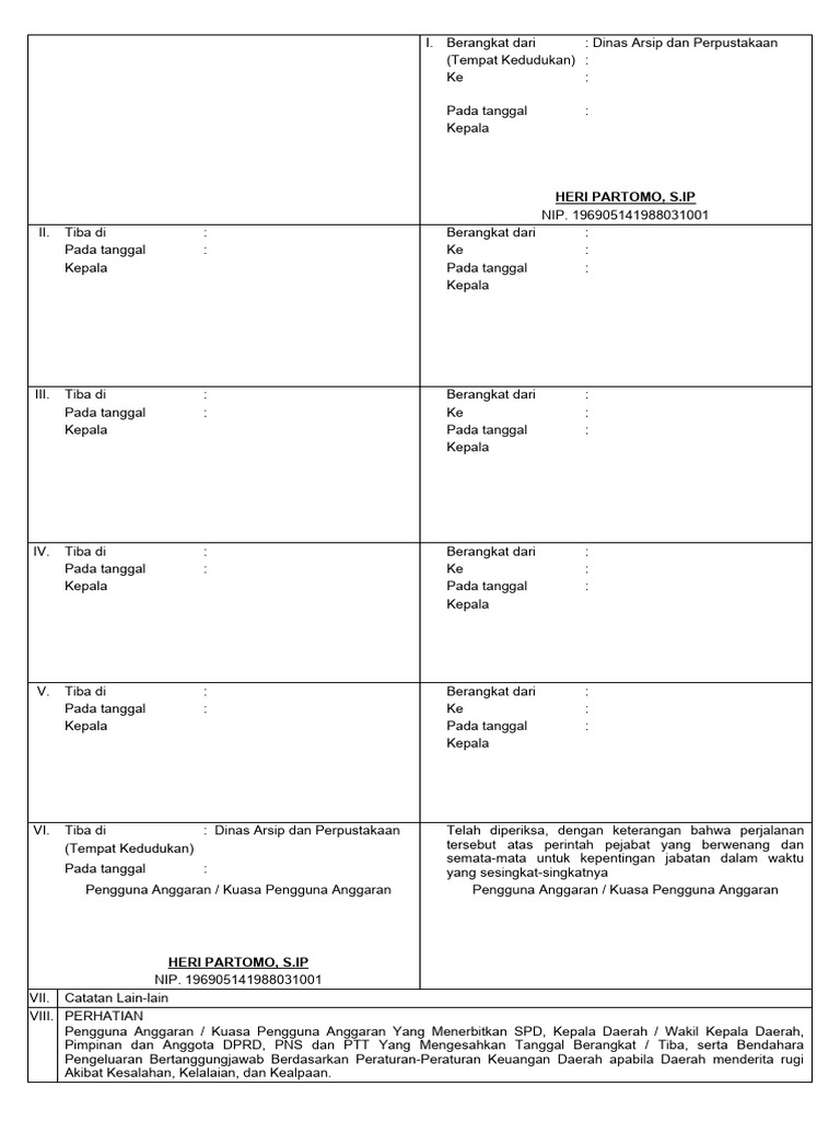Laporan Perjalanan Dinas Arsip | PDF