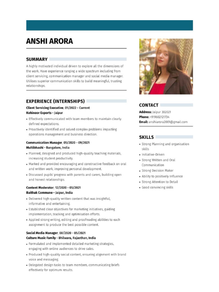 Anshi's Resume | PDF