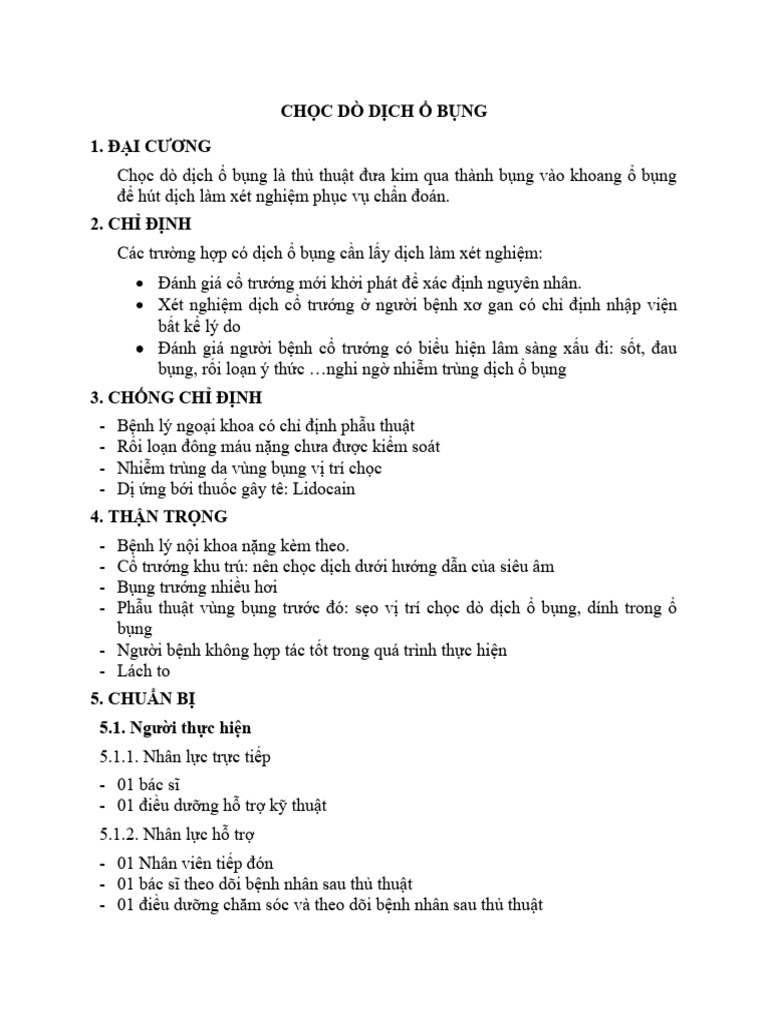 Bản Sửa Quy Trình Chọc Dò Dịch ổ Bụng Chọc Tháo Dịch ổ Bụng 12042024 Pdf