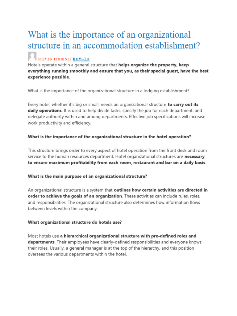 What Is The Importance of An Organizational Structure in An ...