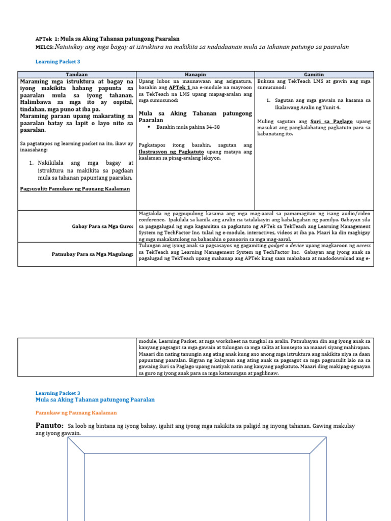 Learning Packet AP 1 Q4 Week 3 | PDF