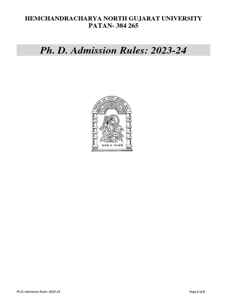 Ph.D. Admission Guidelines 2023-24 | PDF