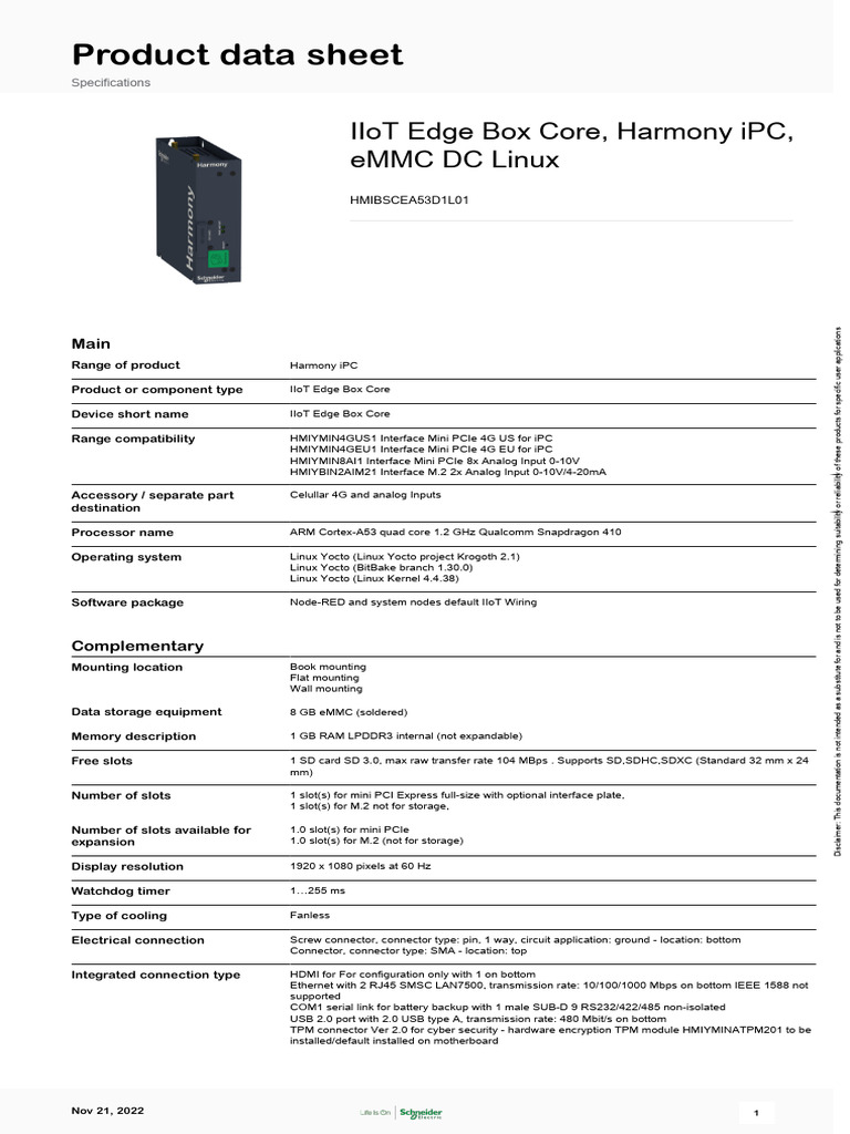 IIoT Edge Box Core Specs & Features | PDF | Computer Science | Computing
