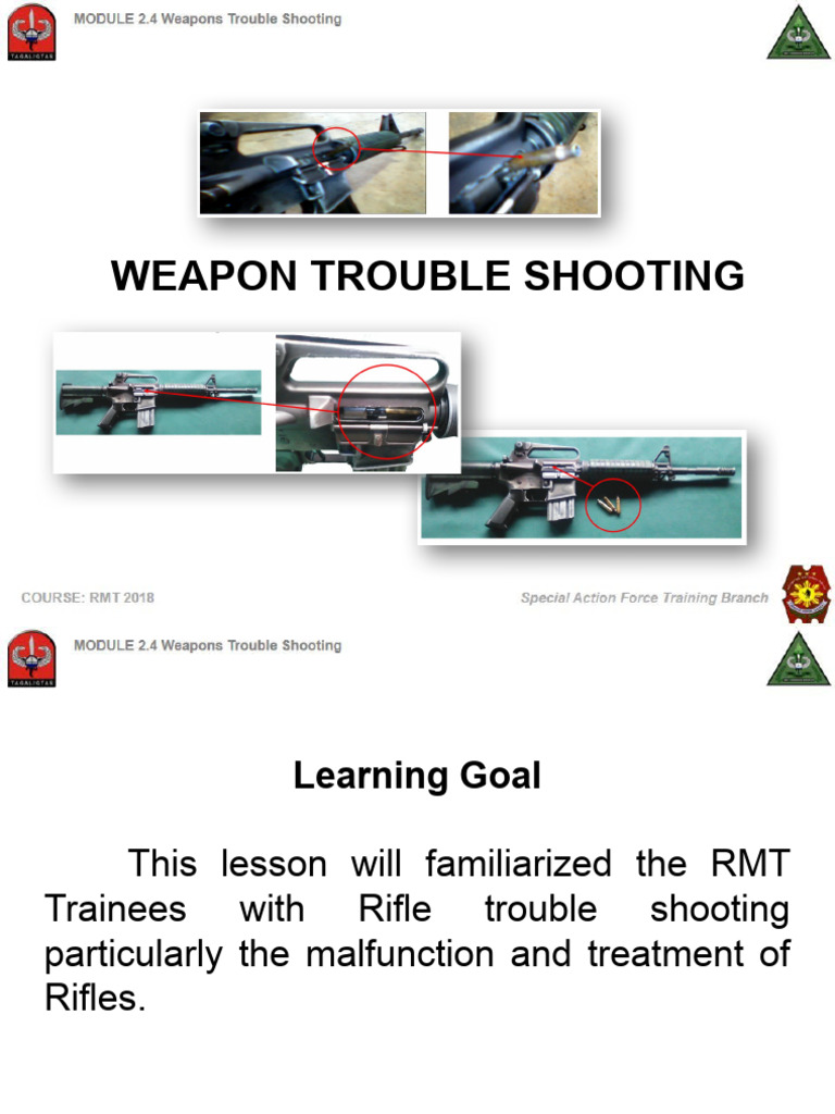SP Module 2.4 Trouble Shooting | PDF | Cartridge (Firearms) | Magazine (Firearms)