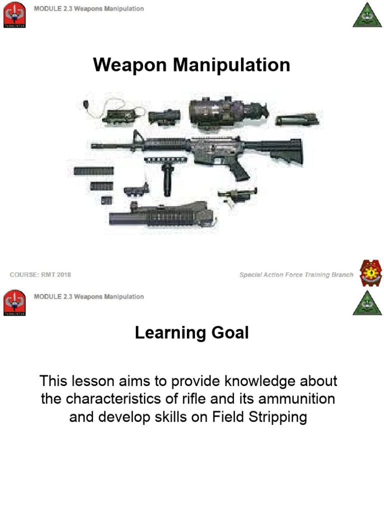 SP Module 2.3 Weapons Manipulation | PDF | Rifle | Cartridge (Firearms)