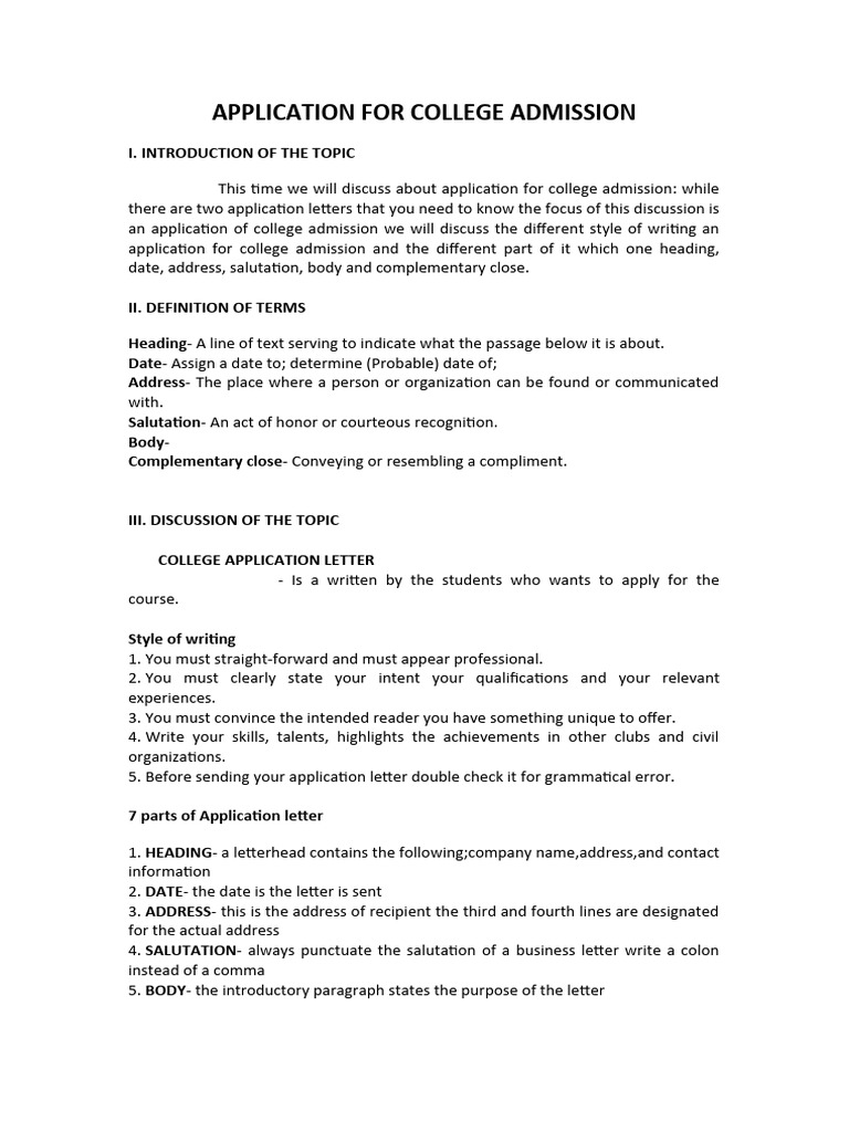 College Admission Application Guide | PDF | Human Communication