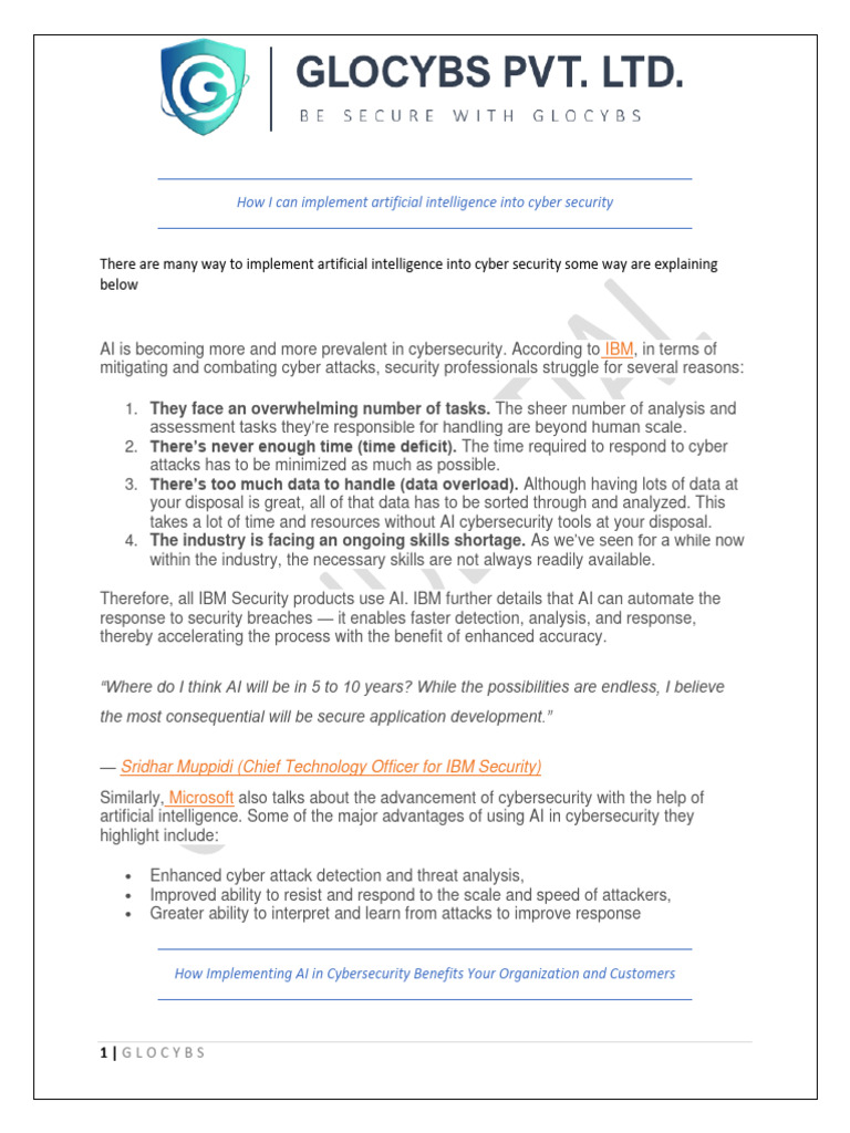 How I can implement artificial intelligence into cyber security | PDF ... How I can implement artificial intelligence into cyber security | PDF ...