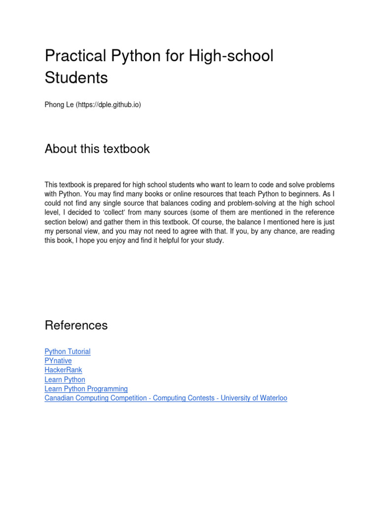 python-high-school-students | PDF | Integer (Computer Science) | Data Type