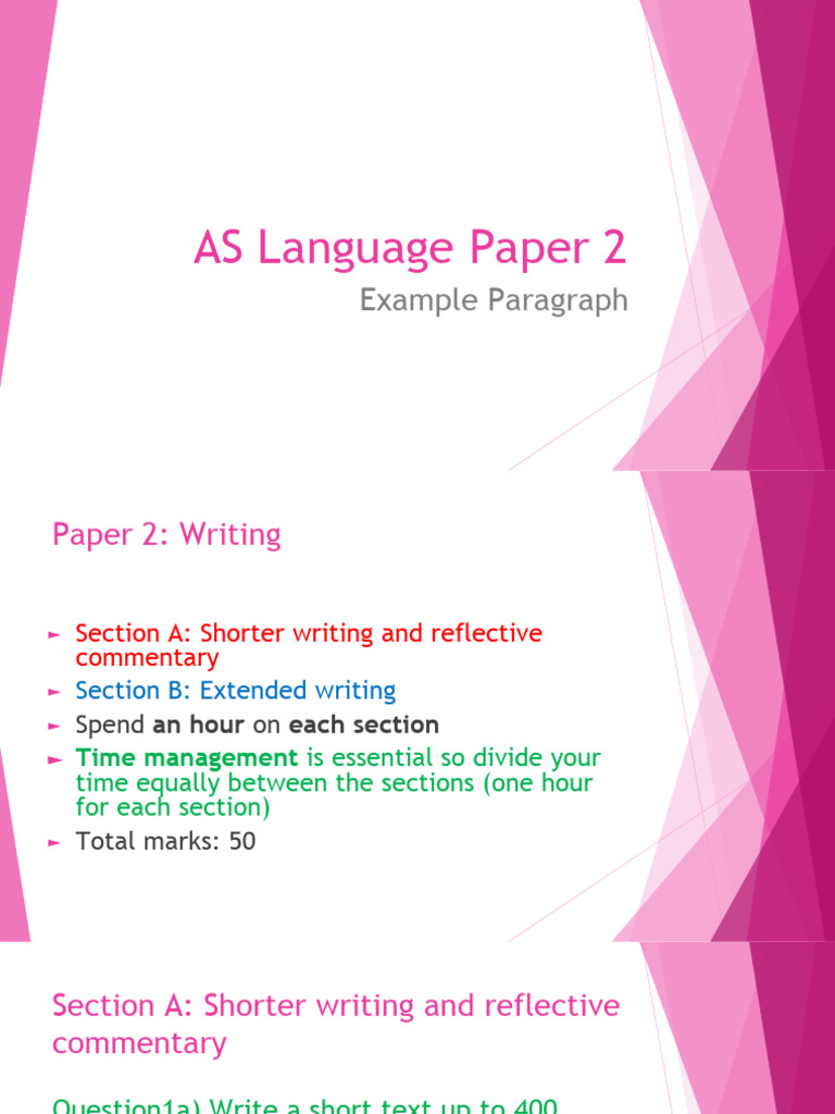 AS Language Paper 2 Example 2023 Final | PDF | Question | Grammar