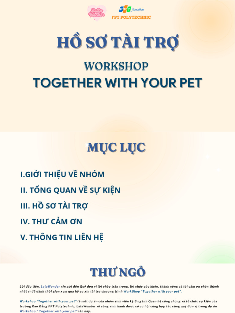 Proposal Workshop Together With Your Pet | PDF