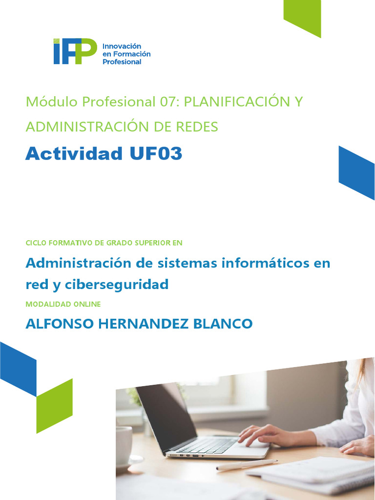 Actividad UF3 Alfonso Hernandez Blanco | PDF | Red de computadoras | Enrutador (Computación)