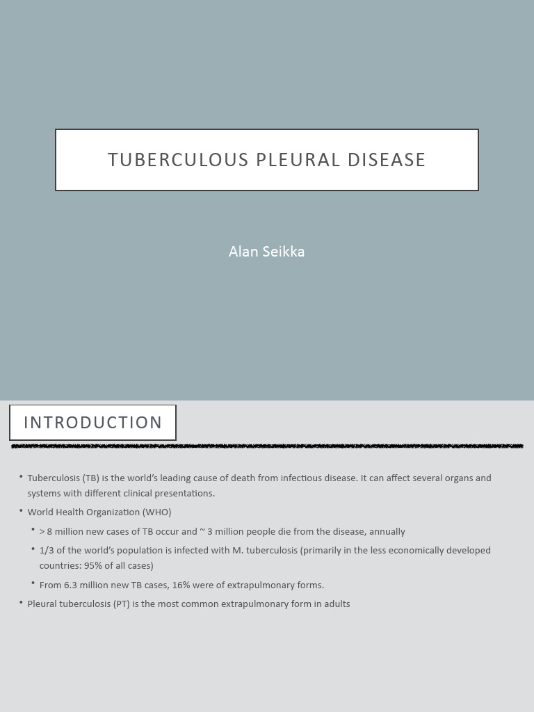 Tuberculous Pleural Disease | PDF | Tuberculosis | Clinical Medicine