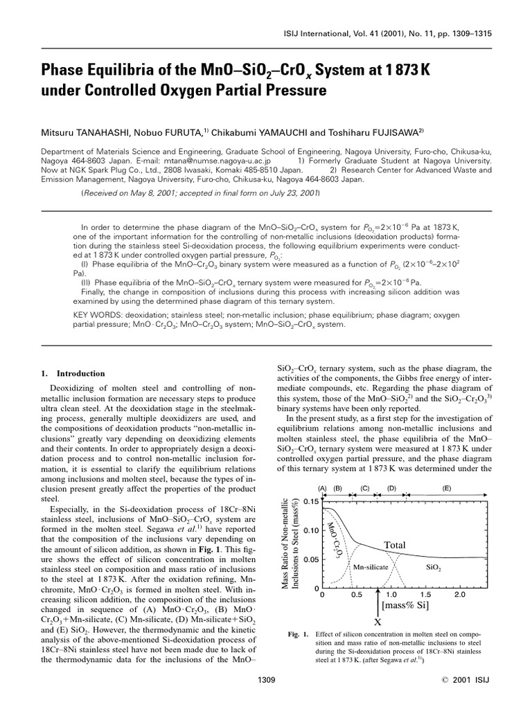 SL - PAP - M.Tanahashi N.Furut - 2001 - Phase Equilibria of The MnO ...