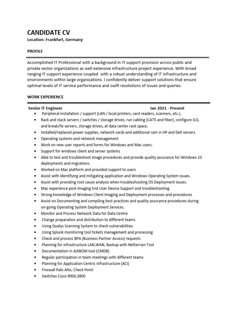 Candidate CV - Jamil Ahmad - Frankfurt Germany | PDF | Computer Network | Cisco Certifications