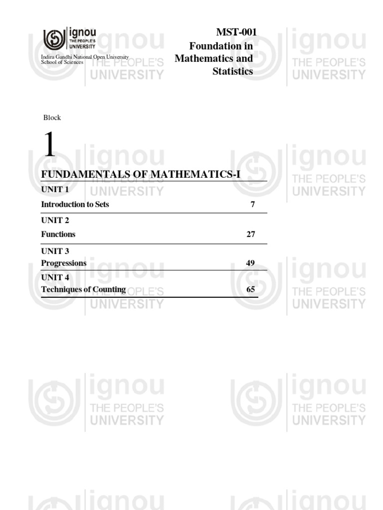 Block 1 | PDF | Set (Mathematics) | Mathematics