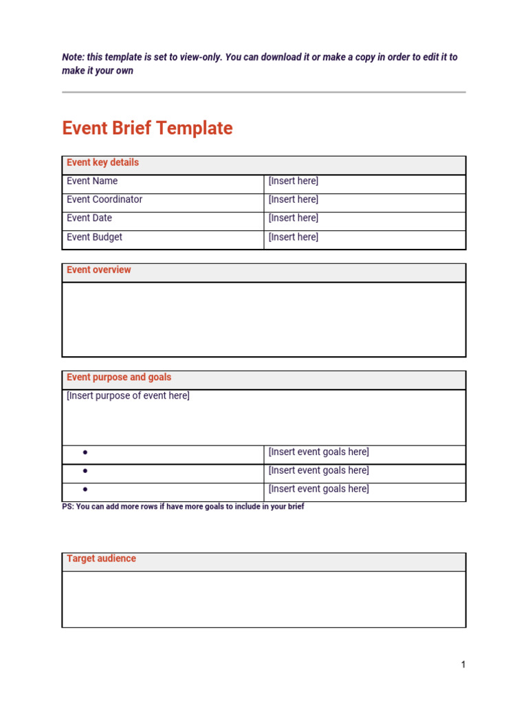 Event Brief Example | PDF