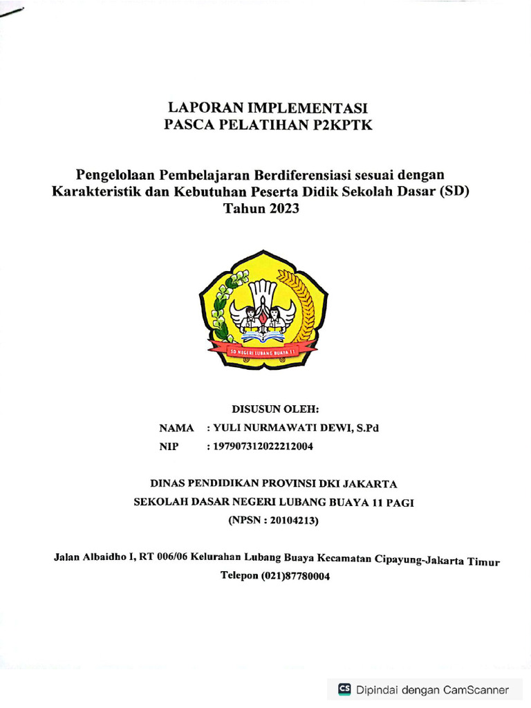 Contoh Laporan Implementasi Pasca Pelatihan | PDF