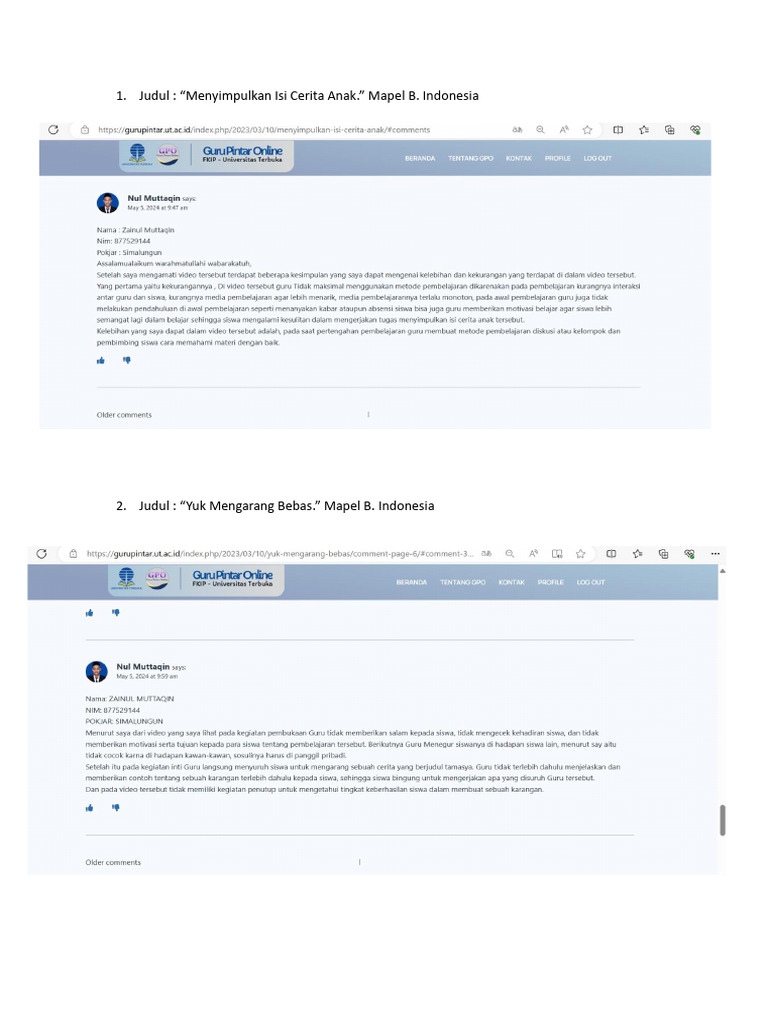 Bukti Ss Komentar Gpo 3-4 | PDF