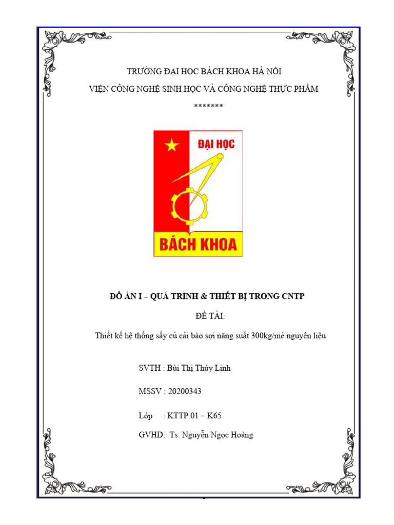 Final đồ án Linh bản 40 khay | PDF