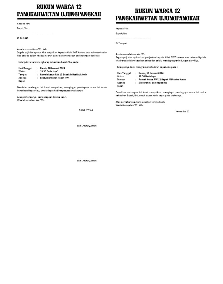 rw12 Undangan | PDF